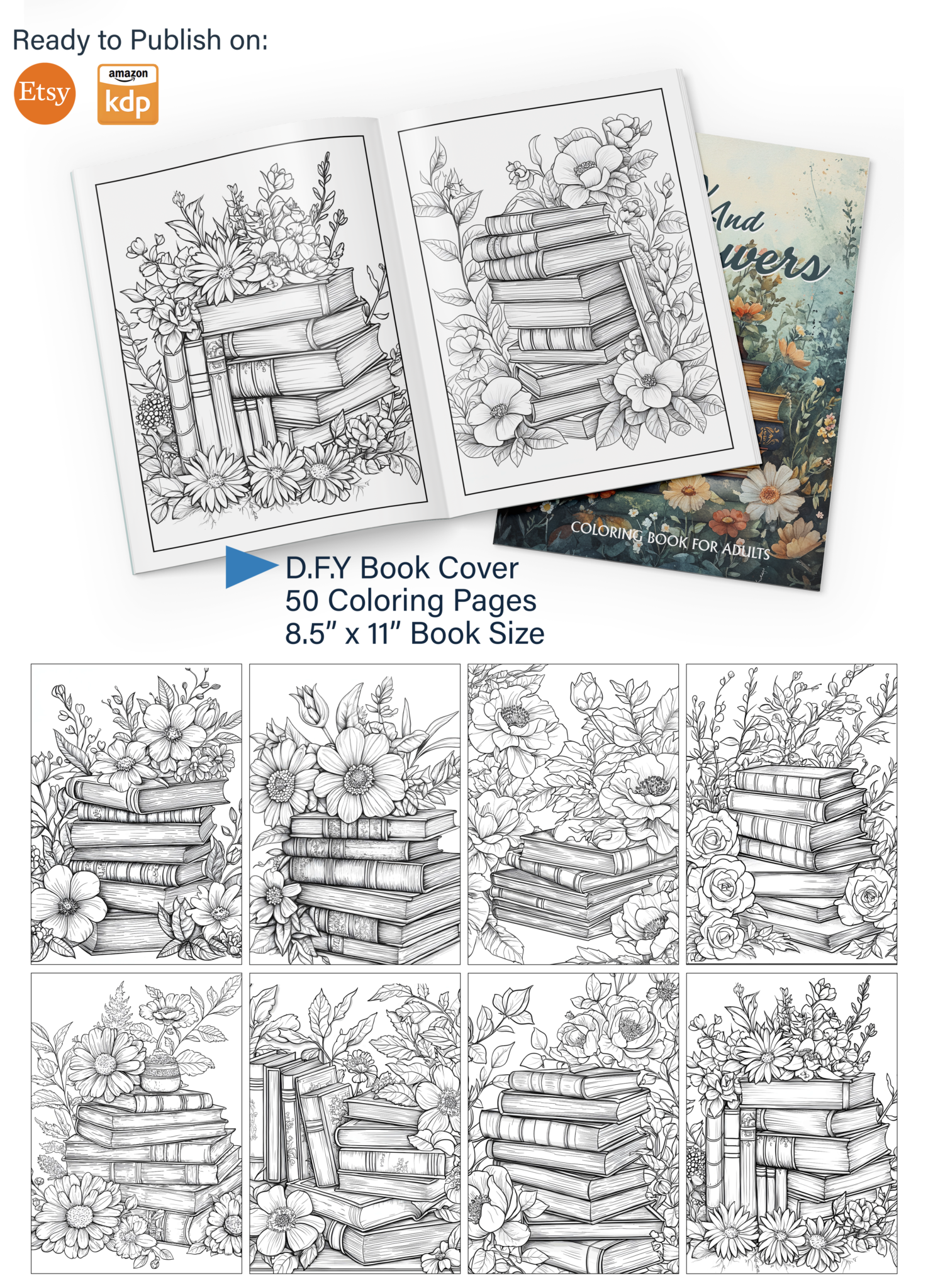 Flower Treasures vol2 Funnel Portrait Art - canicoloring.com